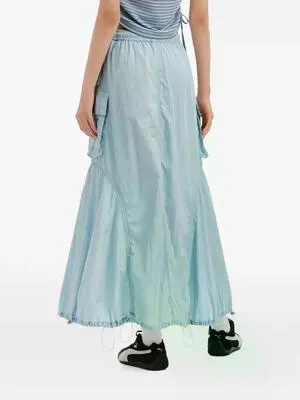 MINI CREAM Cargo Drawstring Maxi Skirt