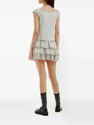 B+AB Tiered Ruffle Blouse And Mini Skirt Set