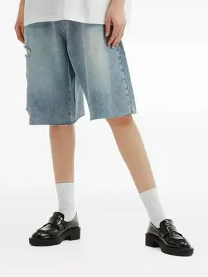 TOUT A COUP Distressed Raw-cut Denim Shorts