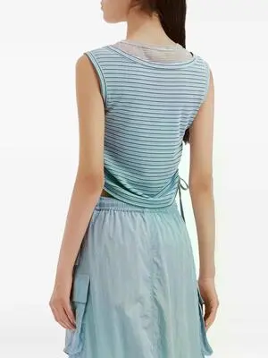 MINI CREAM Striped Drawstring Tank Top