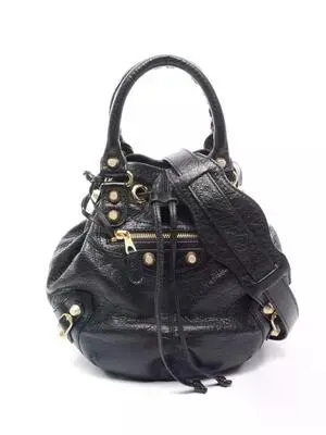Balenciaga Giant Pom Pon Handbag - Black