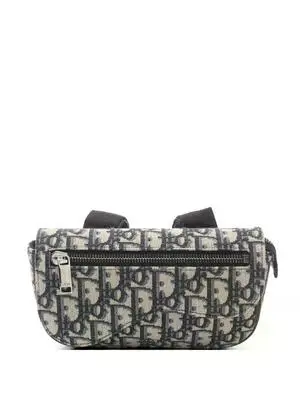 Dior Saddle Pouch Oblique-canvas Clutch Bag - Neutrals