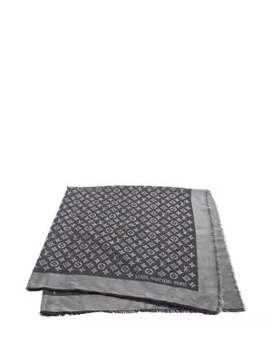 LOUIS VUITTON 2000s Logo-print Shawl - Black