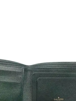 LOUIS VUITTON 2002 Taiga-leather Bi-fold Wallet - Green
