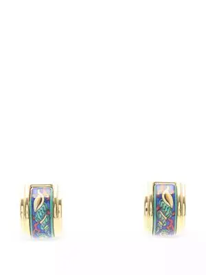 Hermès Enamel Seashell Earrings - Gold