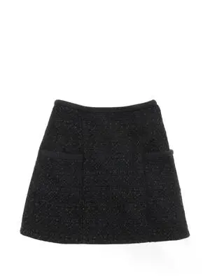 LOUIS VUITTON Tweed A-line Skirt - Black
