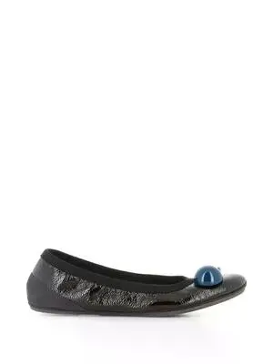 DOVE NUOTANO GLI SQUALI Embellished Patent-leather Ballet Flats - Brown