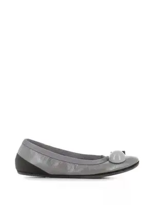 DOVE NUOTANO GLI SQUALI Embellished Patent-leather Ballet Flats - Grey