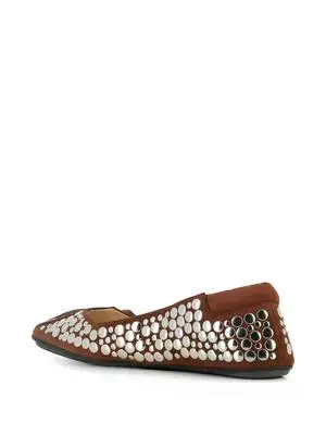 DOVE NUOTANO GLI SQUALI Embellished Suede Ballet Flats
