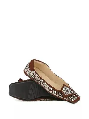 DOVE NUOTANO GLI SQUALI Embellished Suede Ballet Flats