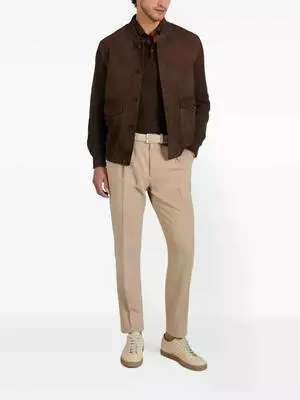 SLOWEAR Suede Panelled Bomber Jacket