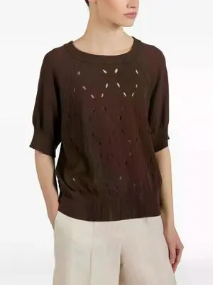 SLOWEAR Diamond Pattern Cotton Sweater
