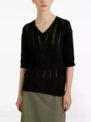 SLOWEAR Zanone Ribbed V-neck Sweater