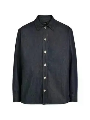A.p.c. Contrast-stitch Shirt - Blue