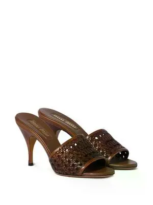 Miu Miu Woven Leather Sandals - Brown