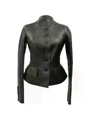 Burberry Peplum Leather Jacket