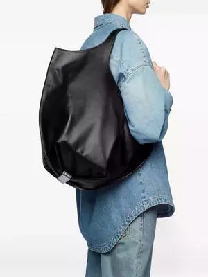 Attico Large La Scoop Shoulder Bag - Black
