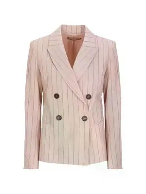 D.exterior Embellished Pinstripe Jacket - Pink