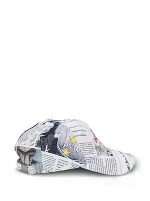 TRINITESTUDIO Newspaper Print Baseball Cap