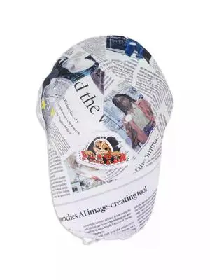 TRINITESTUDIO Newspaper Print Baseball Cap