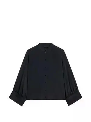 Momoni Gathered-sleeve Shirt - Black