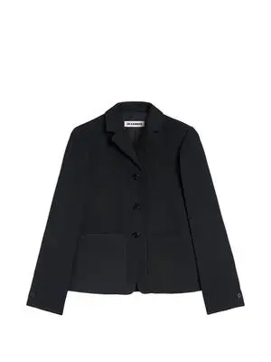 JIL SANDER Wool Gabardine Blazer - Blue
