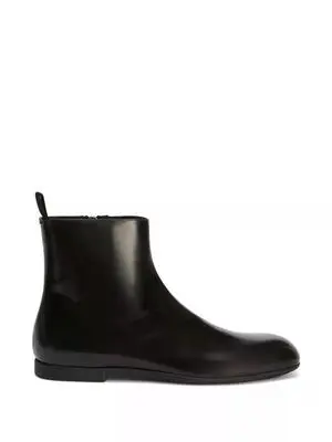 JIL SANDER Leather Ankle Boots - Black