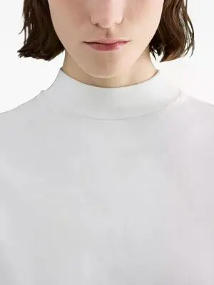 JIL SANDER Mock Neck Boxy-fit T-shirt - White