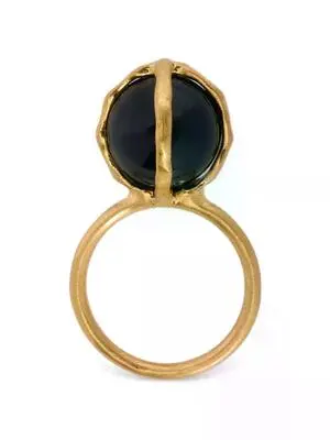 JIL SANDER Onyx Embellished Handcrafted Ring - Black
