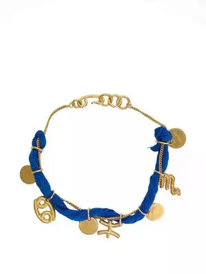JIL SANDER Zodiac Pendant Silk-torchon Bracelet - Blue