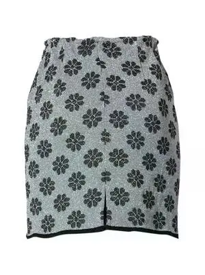 ANDREJ GRONAU Metallic Floral Mini Skirt - Grey