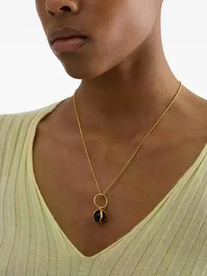 JIL SANDER Onyx Pendant Necklace