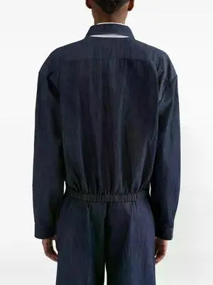 JIL SANDER Elasticated-hem Cotton Jacket - Blue