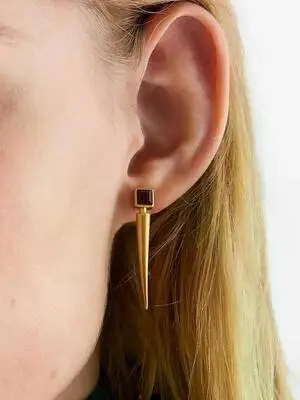 JIL SANDER Garnet Embellished Pointed Earrings
