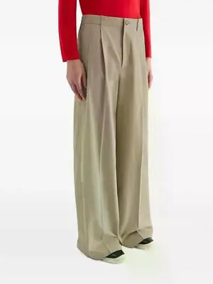 JIL SANDER Pleated Wide-leg Trousers - Neutrals