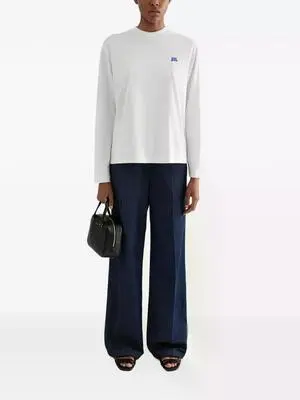 JIL SANDER Logo-embroidered Long-sleeved T-shirt - White