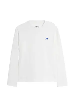 JIL SANDER Logo-embroidered Long-sleeved T-shirt - White