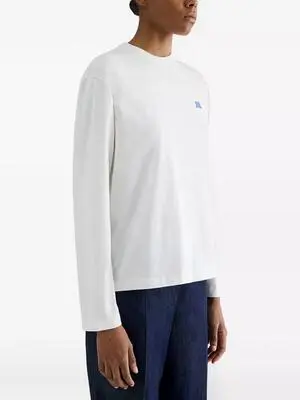 JIL SANDER Logo-embroidered Long-sleeved T-shirt - White