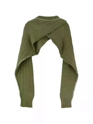 SONIA CARRASCO Cable Knit Cropped Sweater