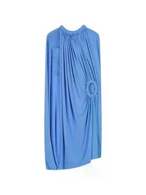 Coperni Draped Cut-out Asymmetric Dress - Blue