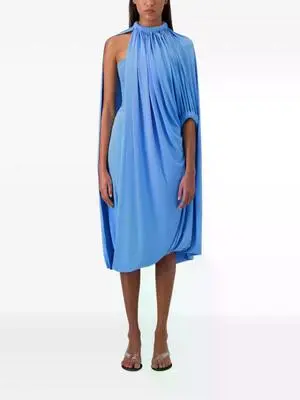 Coperni Draped Cut-out Asymmetric Dress - Blue