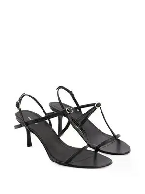 Coperni Floating Leather Heeled Sandals - Black