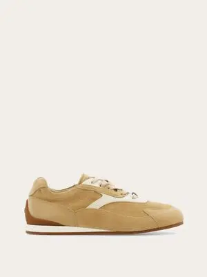 FERRAGAMO Suede Low Top Sneakers - Beige