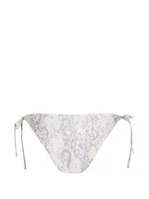 Karl Lagerfeld Snake-print Side-tie Bikini Bottoms