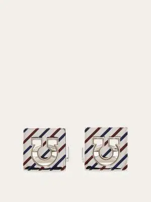FERRAGAMO Square Gancini Cufflinks - Red