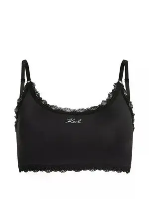 Karl Lagerfeld Lace-trim Bralette - Black