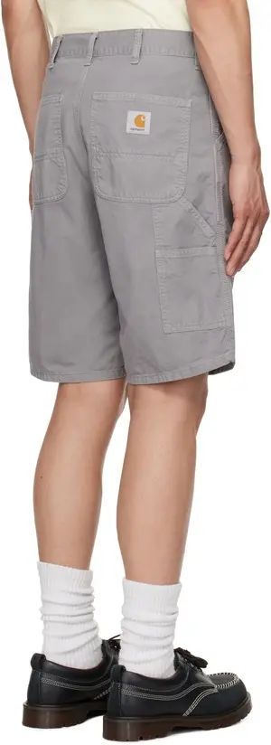 Carhartt Work In Progress Grey Logo Patch Low-rise Shorts