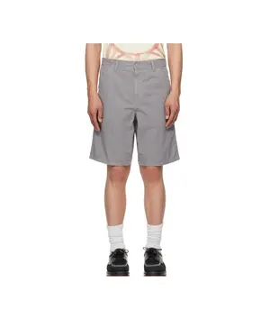 Carhartt Work In Progress Grey Logo Patch Low-rise Shorts