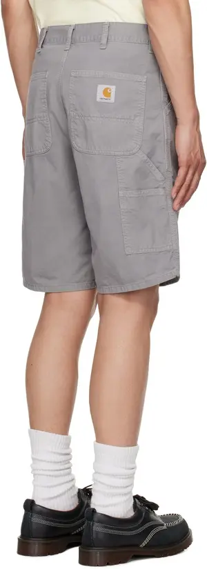 Carhartt Work In Progress Grey Logo Patch Low-rise Shorts