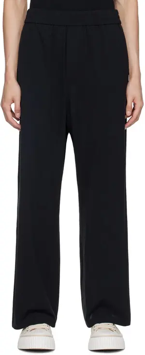 Ami Elastic Waist Logo Plaque Pants